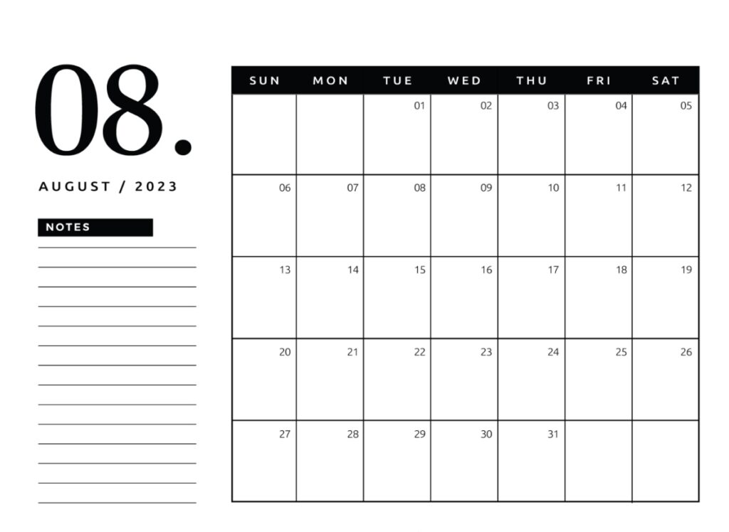 Free Printable August 2023 Calendars: Save It and Print It Whenever You ...