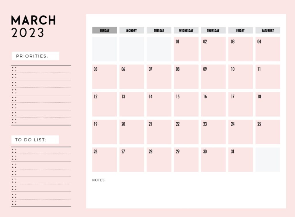 Free Printable March 2023 Calendars: Save It and Print It Whenever You ...