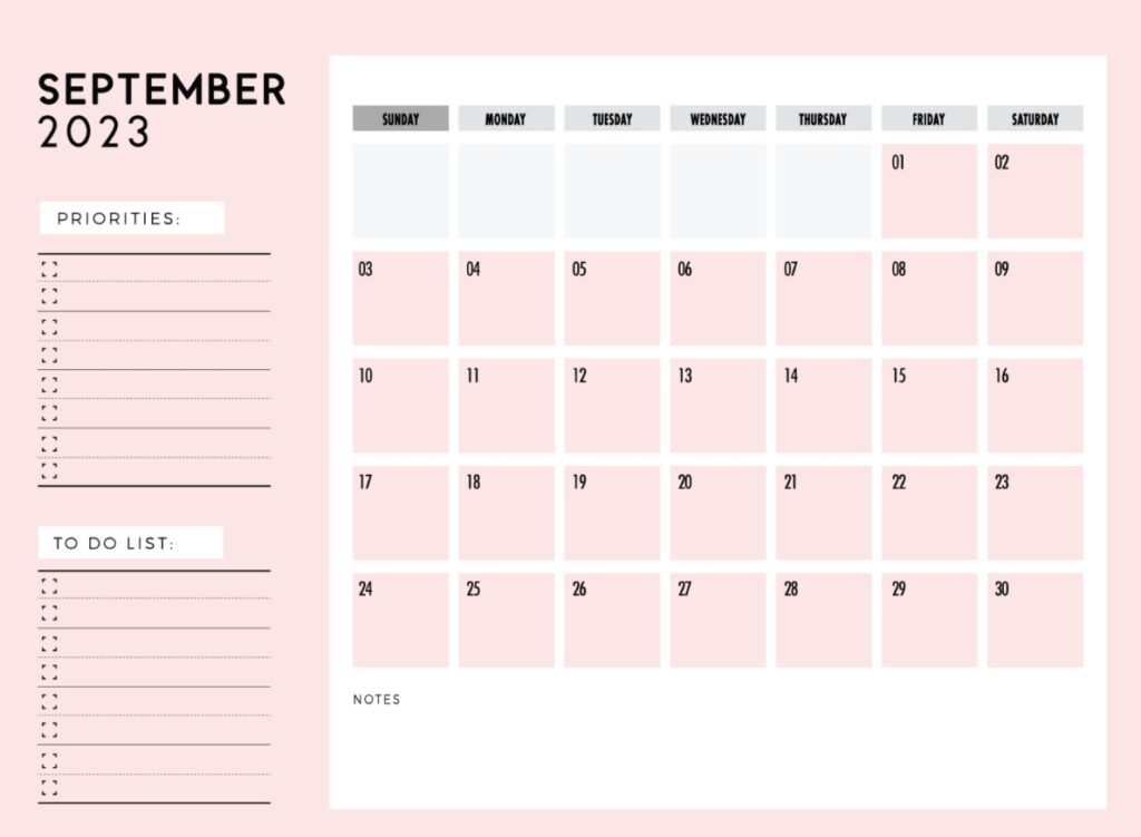 Free Printable September 2023 Calendars: Save It and Print It Whenever ...