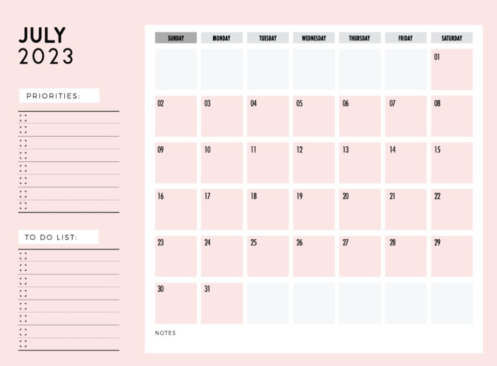 Free Printable July 2023 Calendars: Save It and Print It Whenever You ...