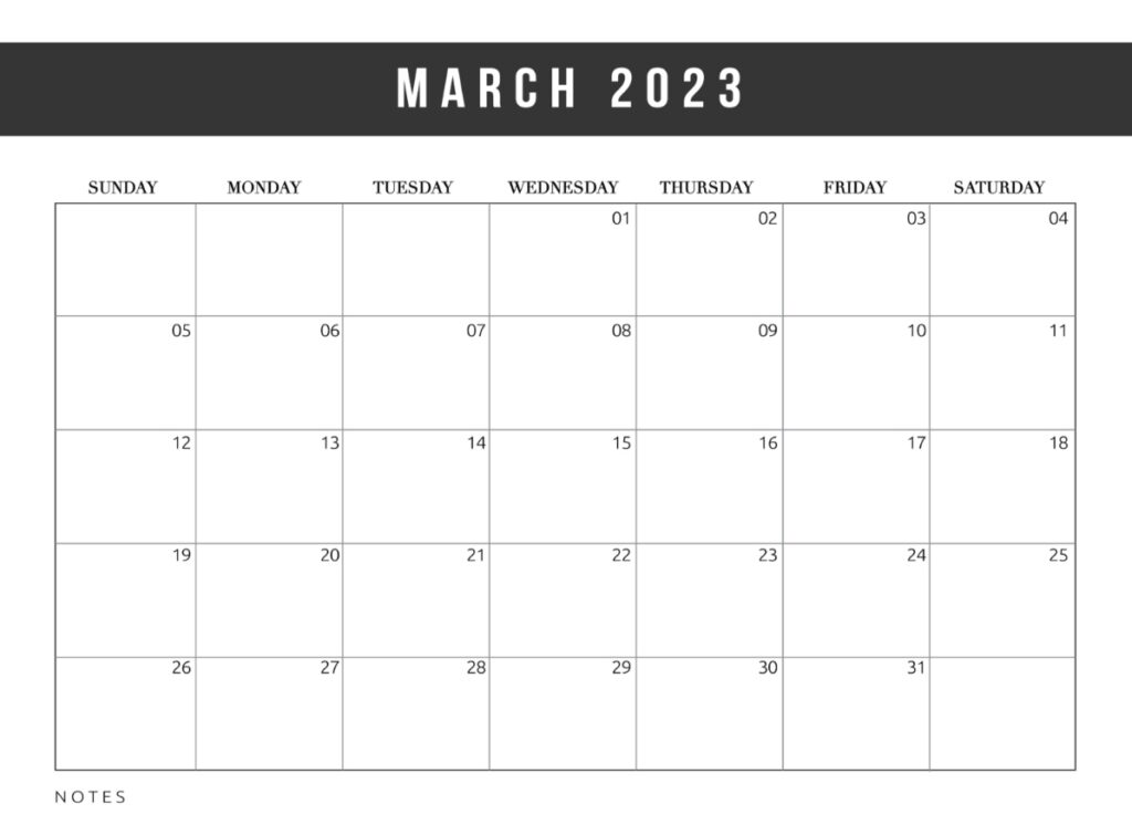Free Printable March 2023 Calendars: Save It and Print It Whenever You Want - Inside The Hood
