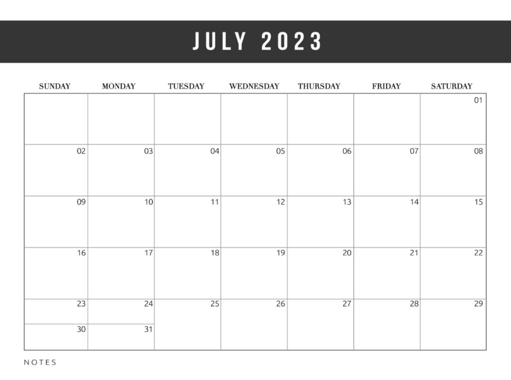 Free Printable July 2023 Calendars: Save It and Print It Whenever You ...