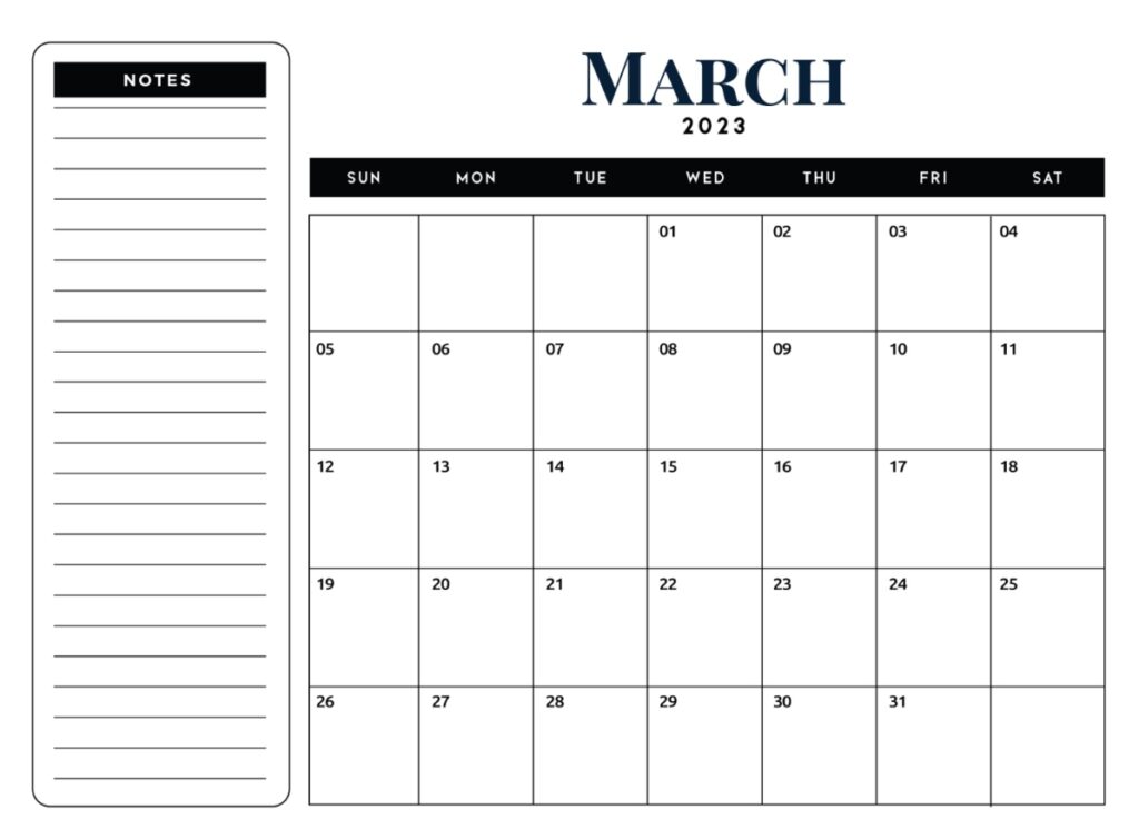 Free Printable March 2023 Calendars: Save It and Print It Whenever You ...
